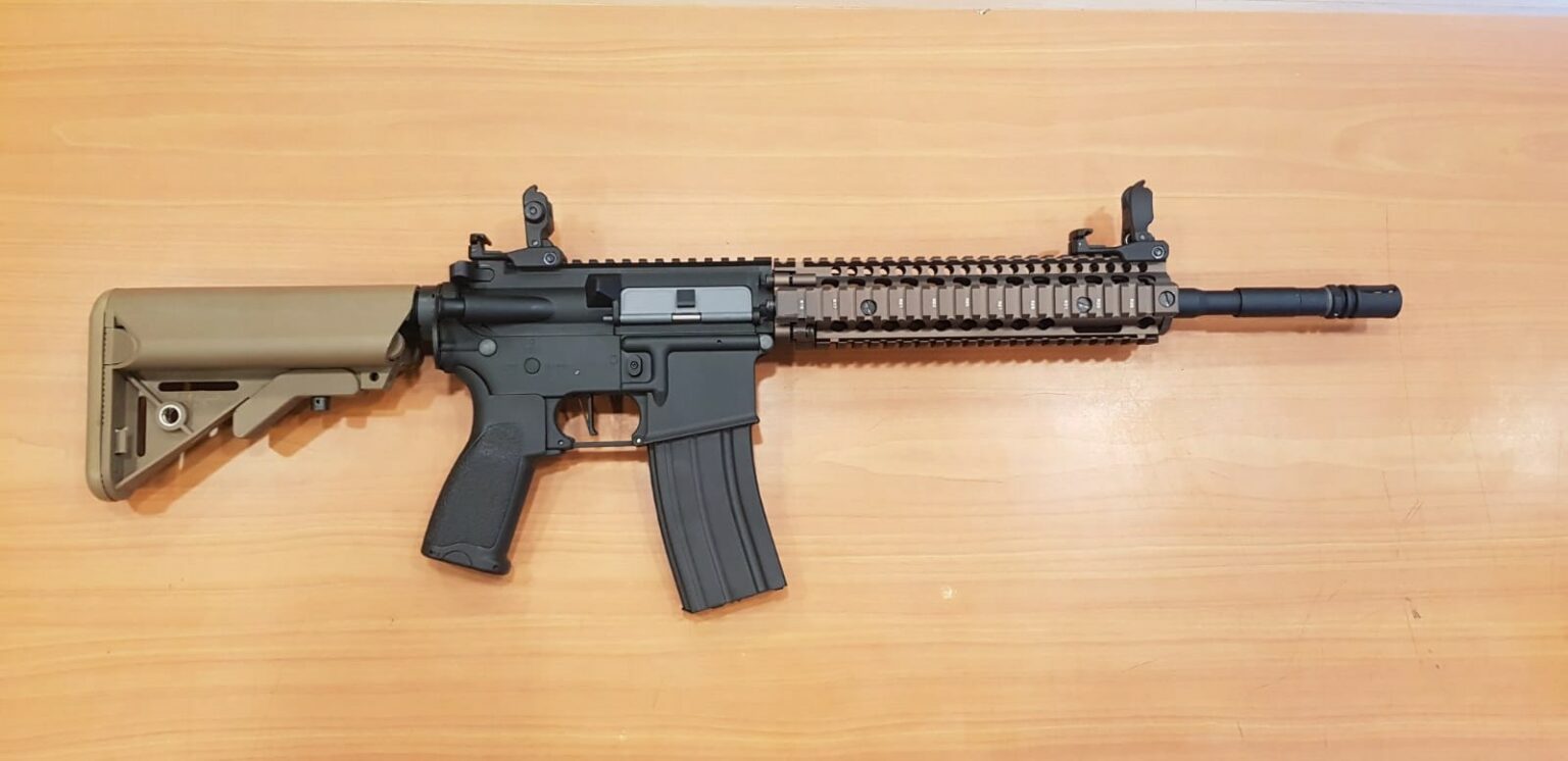 LEVIATHAN ARMS Custom MK18 Crane Long Tan - Airsoft Defence